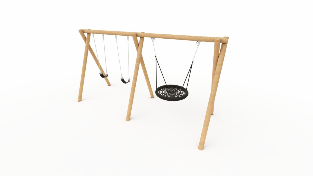 Timber Basket Swing - Playco New Zealand Playgrounds